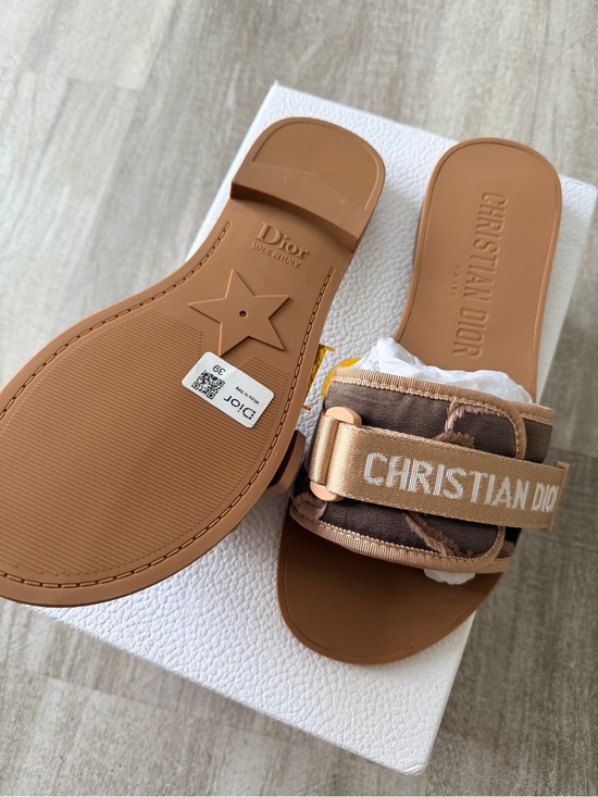 Dior | Shoes | Christian Dior Brown Logo Slide Sandals Size 39 Nib ...